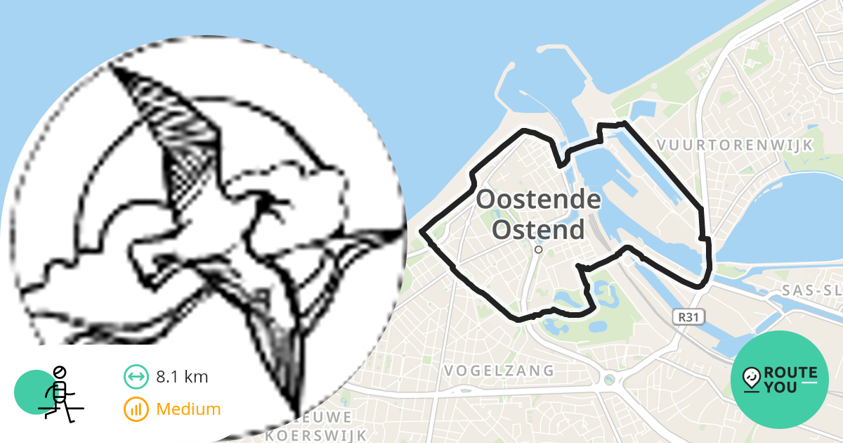 Wandeling Oostende Centrum - Recreatieve wandelroute | RouteYou