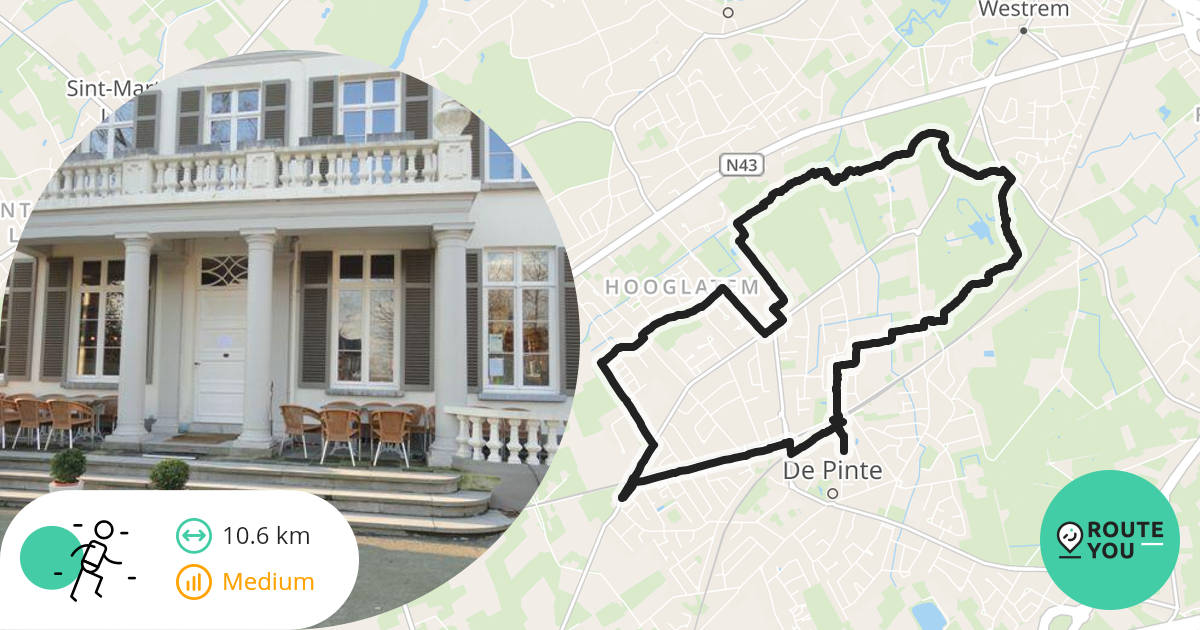 Jogging door De Pinte-Latem & Parkbos Gent - Looproute | RouteYou