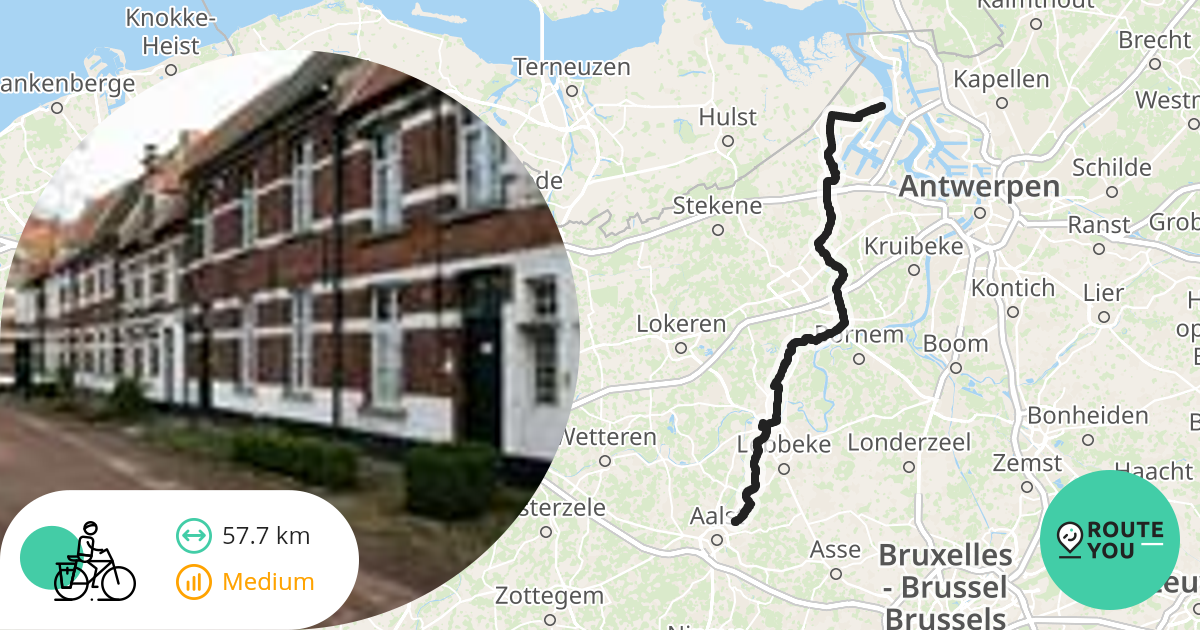 Aalst - Doel (57km) - Fietsroute | RouteYou