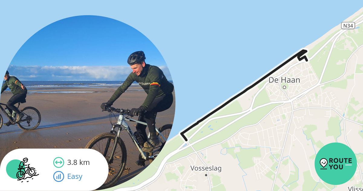 MTB De Haan: Duinbossen - Groene lus (traject over het strand ...