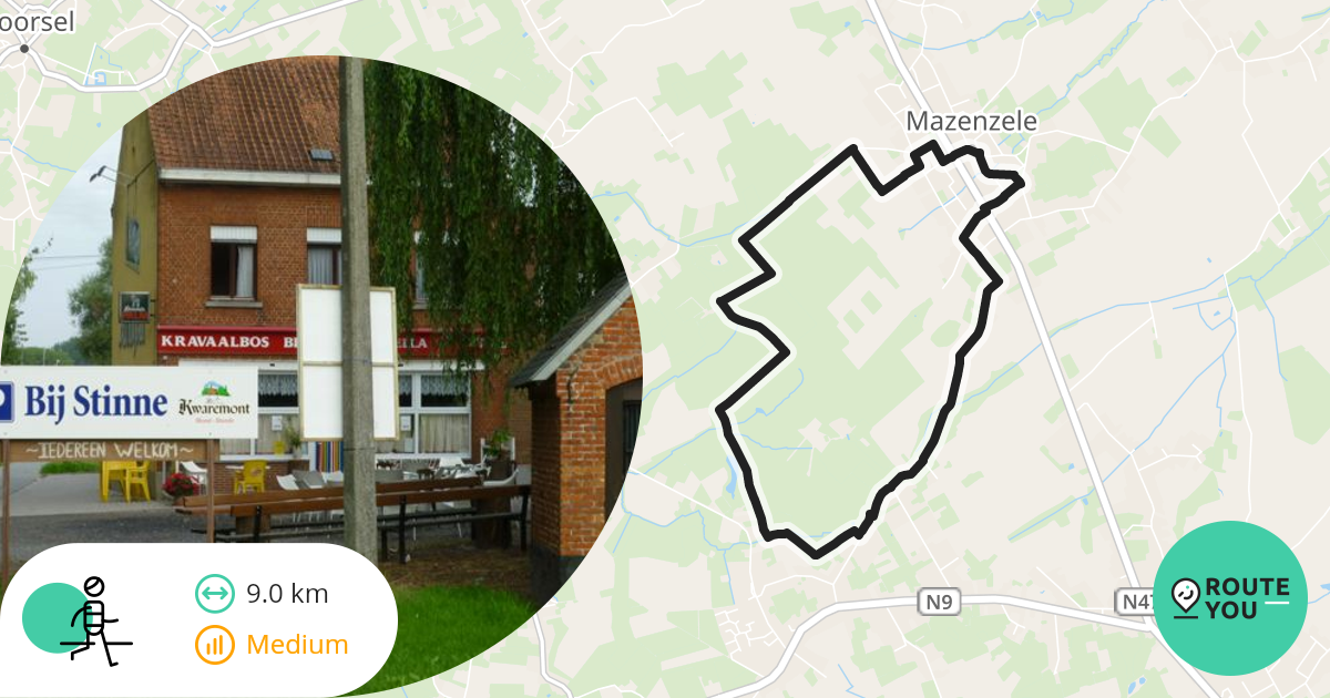 Van Mazenzele naar het Kravaalbos - Recreatieve wandelroute | RouteYou