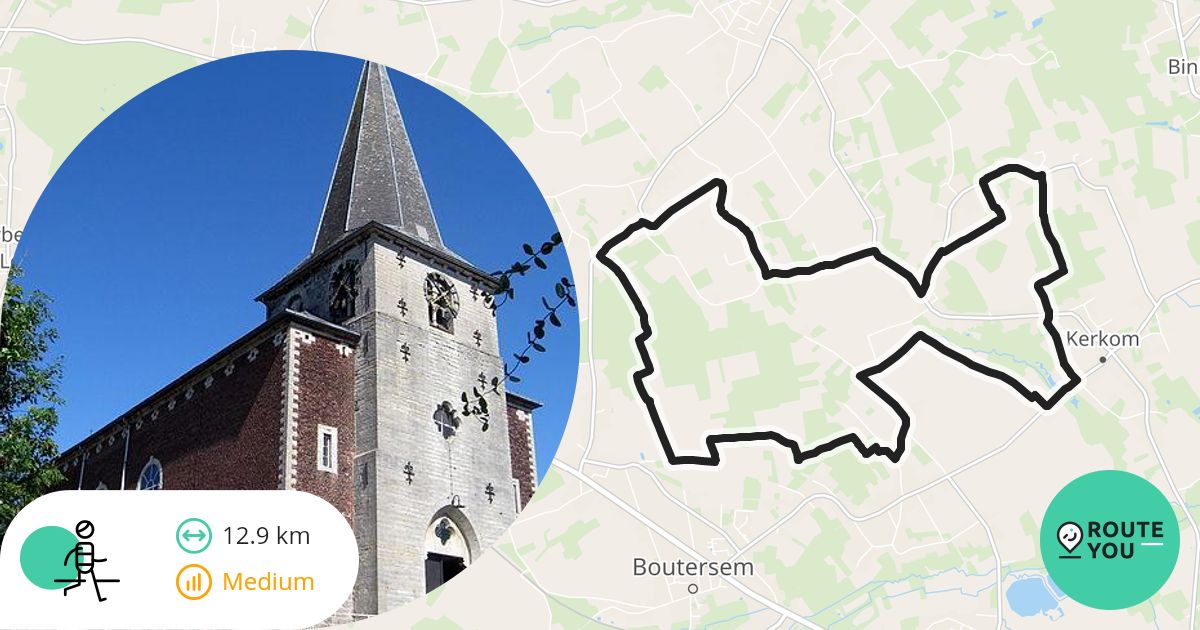 Rondom Kerkom - Recreatieve wandelroute | RouteYou