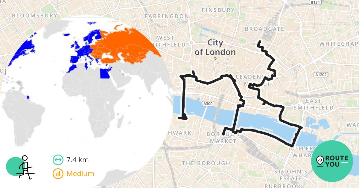 City of London walking tour - Walking route | RouteYou
