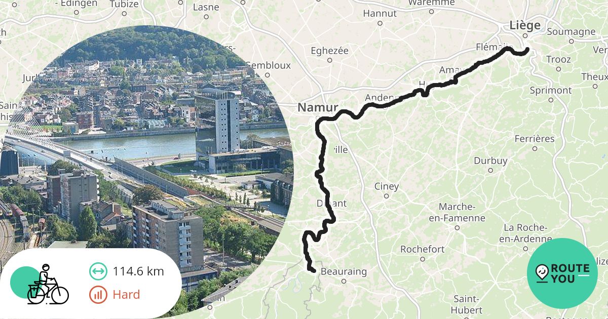 Luik Belgie-Givet Frankrijk - Fietsroute | RouteYou