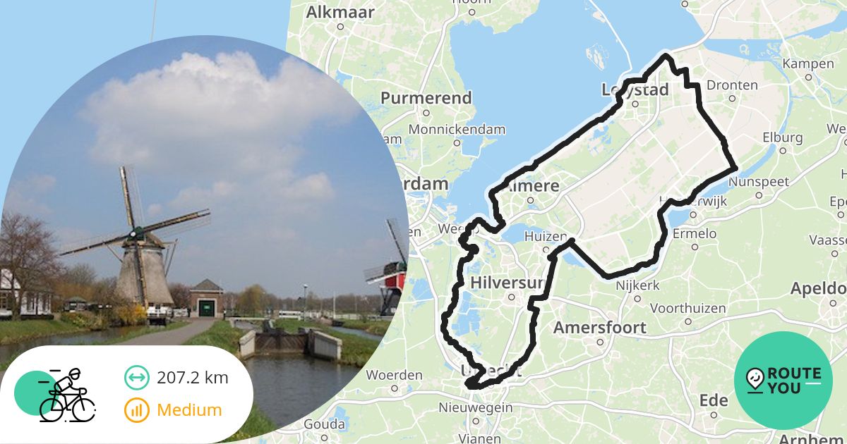 Rondje IJsselmeer 200 km - Racefietsroute | RouteYou