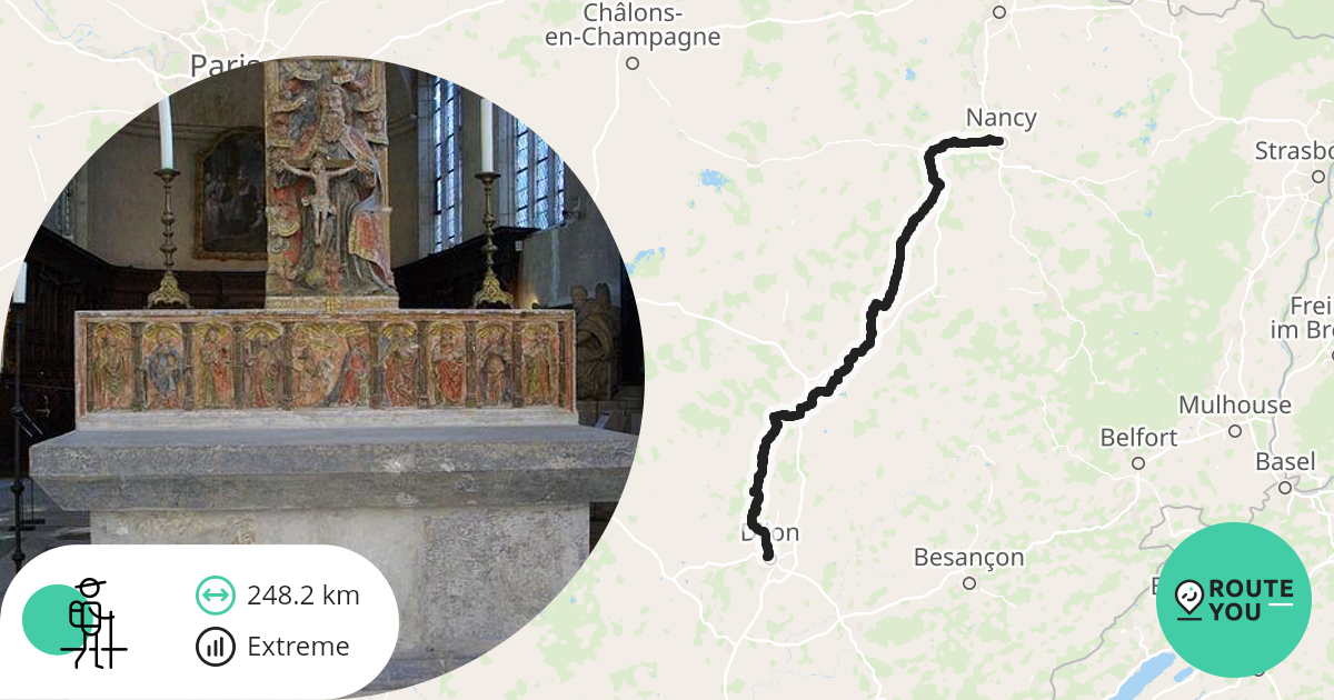 A3.2a Walking: Via lemovicensis approach route Nancy-Dijon - Hiking ...