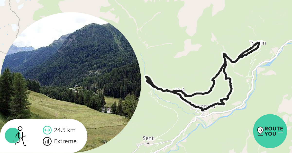 Val Sinestra - Vna -Tschlin - Ramosch - Vna - Sinestra - Wandelroute ...