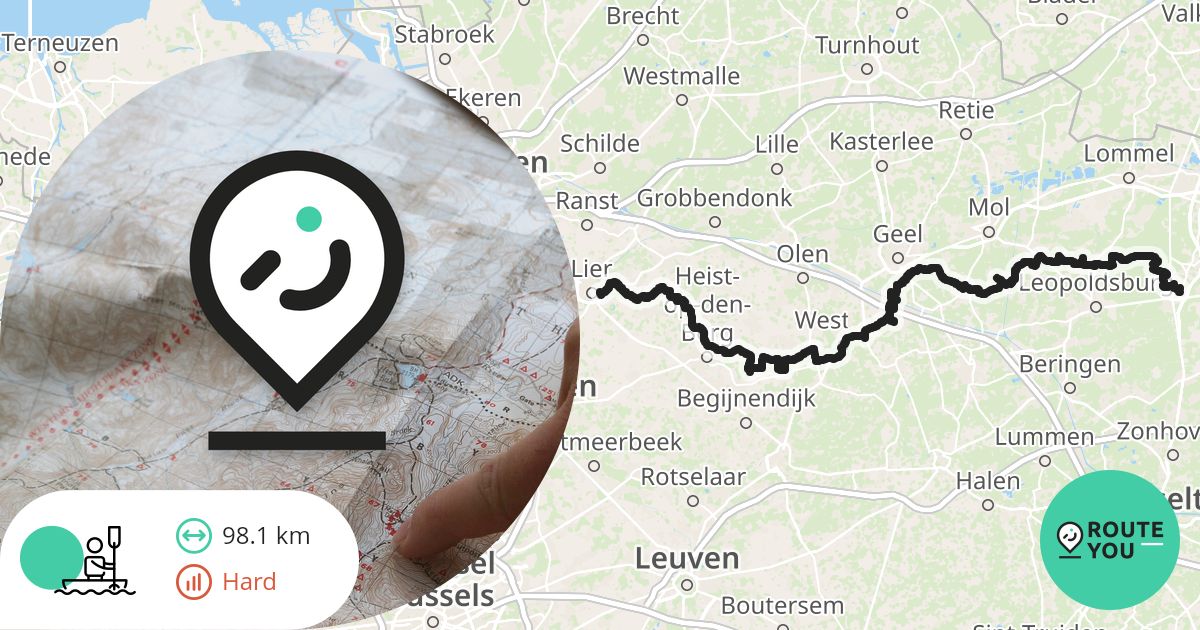 grote nete - Kano-/kajakroute | RouteYou