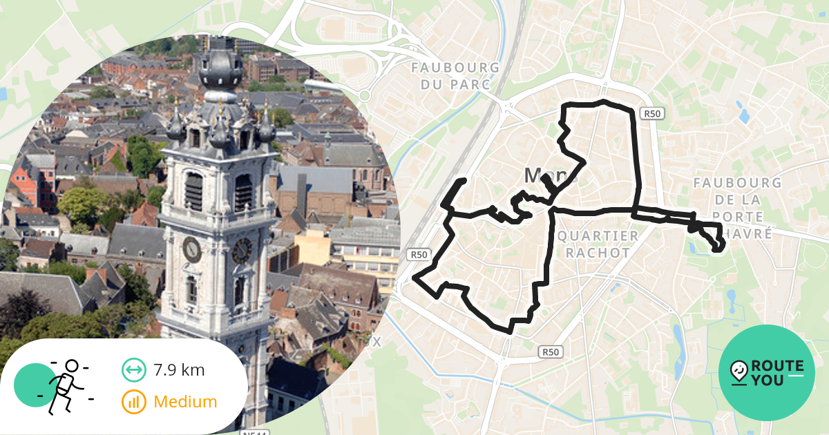Parcours d’entraînement de 100 km à Ghlin - Parcours de running | RouteYou
