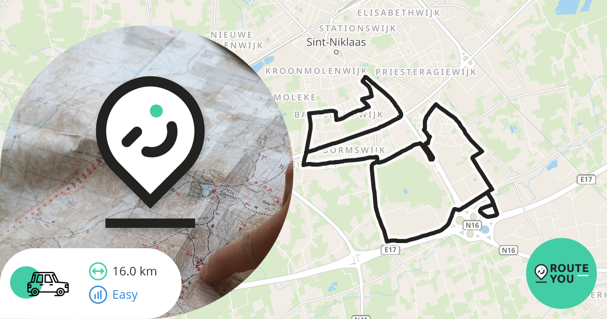 Voorbereiding rijexamen Sint-Niklaas 1 - Standaard autoroute | RouteYou