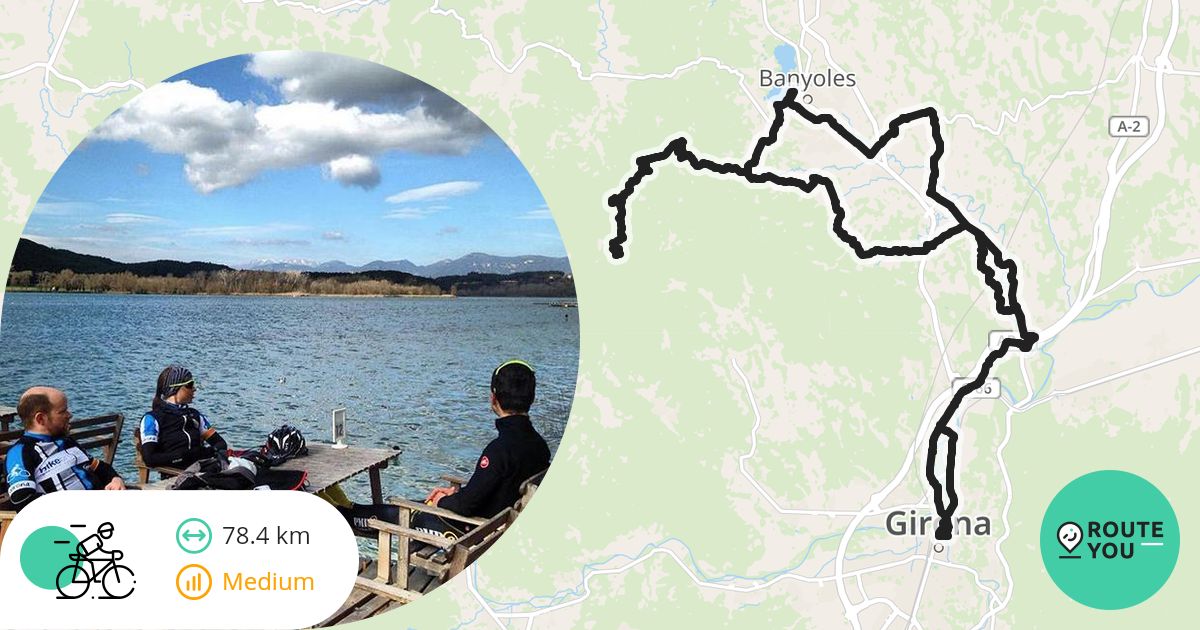 Girona: Banyoles Lake, with optional Rocacorba Climb - Road bike route ...