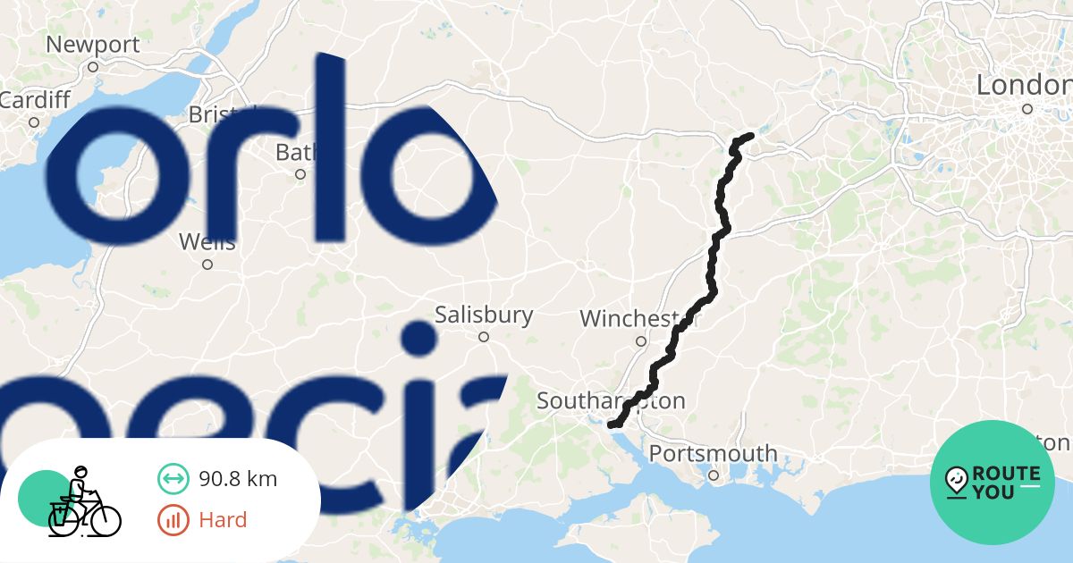 Southampton to Reading 90km. - Cycle route | RouteYou