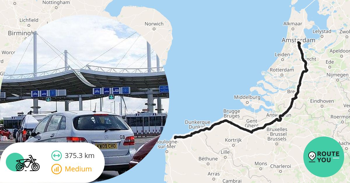 Eurotunnel to Amsterdam - Touring motorcycle route | RouteYou