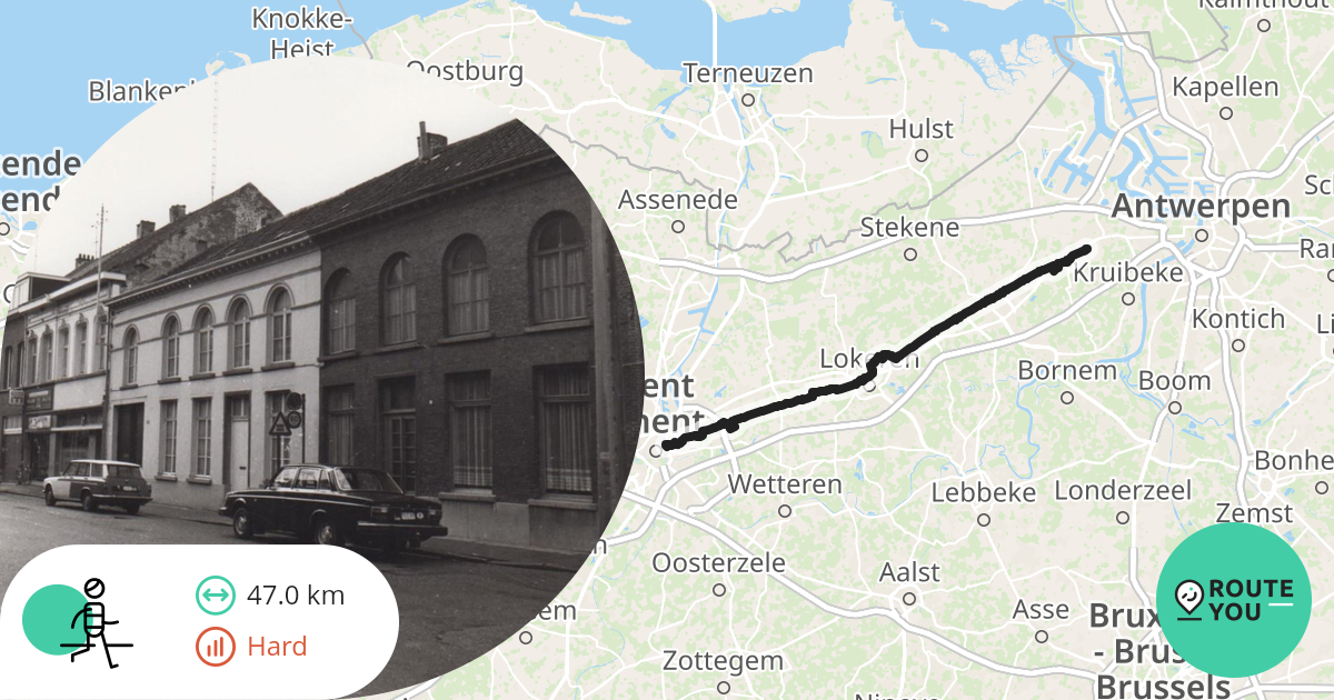 Beveren Station - Gent Dampoort Station, langs de spoorweg ...