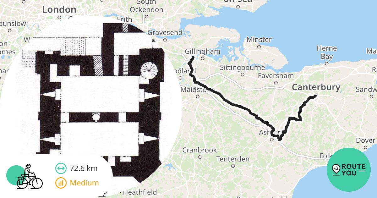 Pilgrims Way Cycle Trail (Chatham to Canterbury) - Cycle route | RouteYou