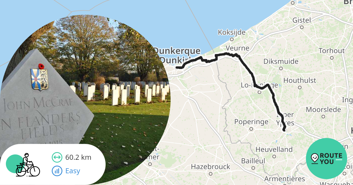 Ieper - Duinkerke - Fietsroute | RouteYou