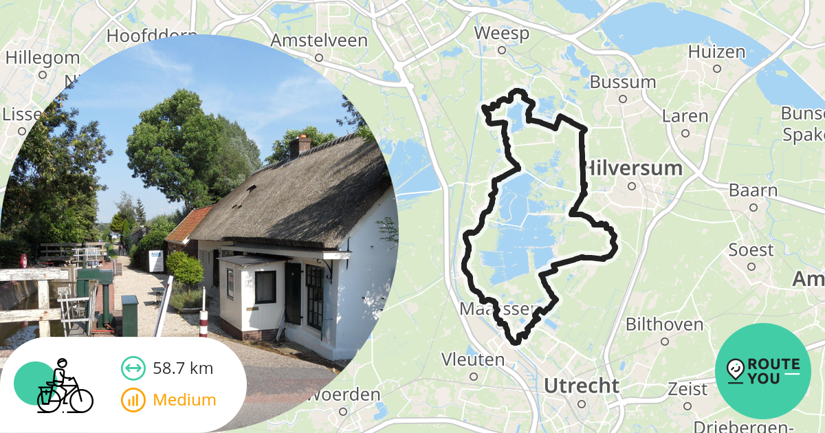 Vanuit Breukelen langs Vecht en plassen - Recreatieve fietsroute | RouteYou