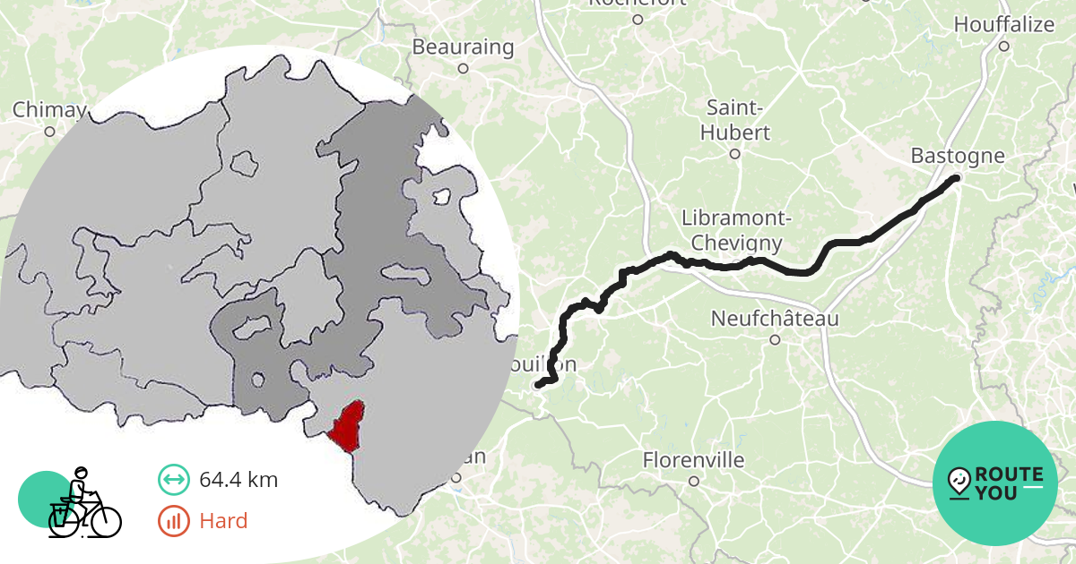 Bouillon - Bastenaken - Recreatieve fietsroute | RouteYou