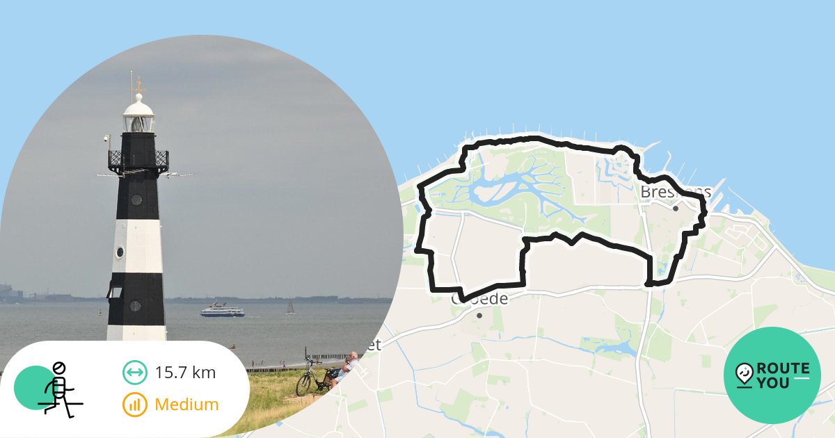 Breskens - Groede, 16km - Recreatieve wandelroute | RouteYou