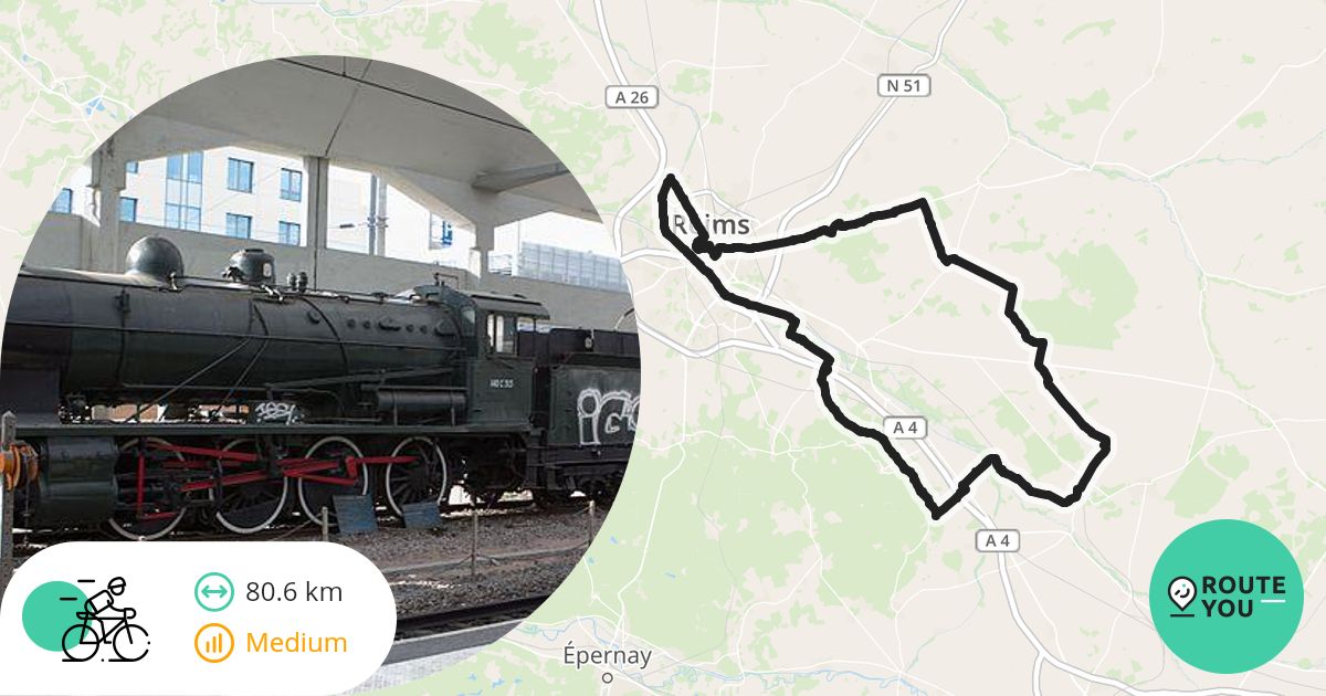 Fietsen door de Champagne vanuit Reims - Racefietsroute | RouteYou
