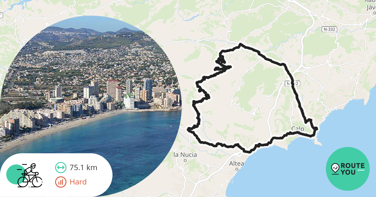 Calpe- Tàrbena-Coll de Rates-Calpe-75km - Ruta ciclista de carretera ...