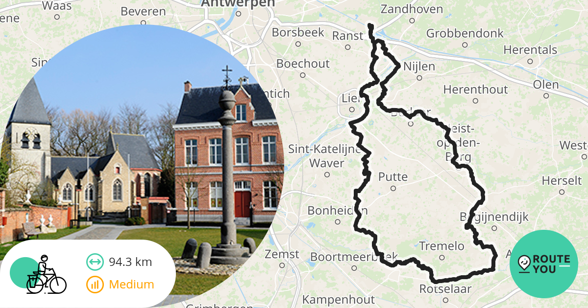 Oelegem-Werchter 2 94km - Recreatieve fietsroute | RouteYou