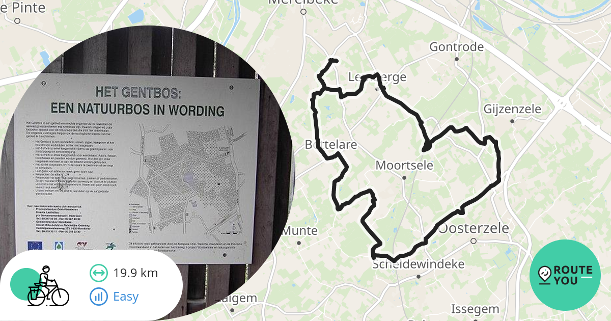 Schaperstraat Merelbeke en terug via Lemberge, Landskouter, L ...