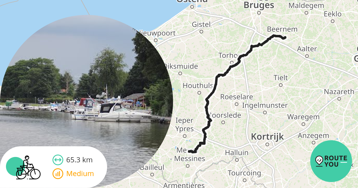 Beernem - Ieper - Recreatieve fietsroute | RouteYou