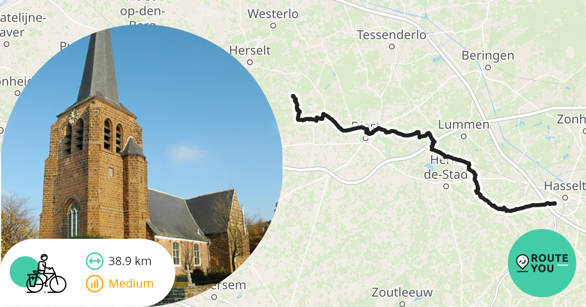 Scherpenheuvel-Zichem - Hasselt - Recreatieve fietsroute | RouteYou