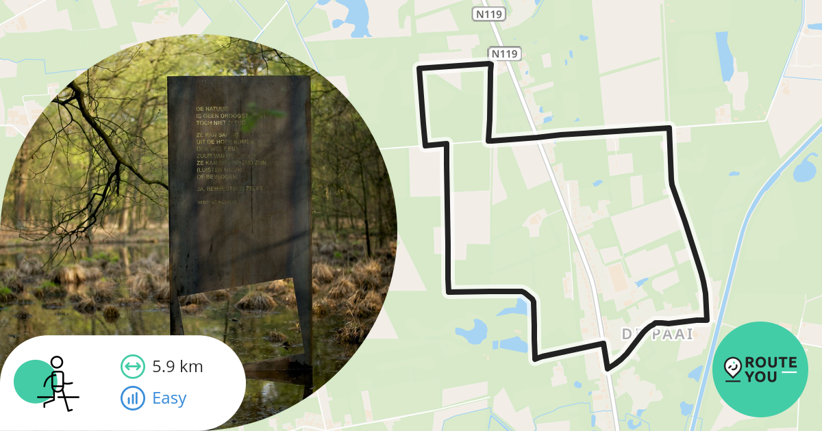 Wandeling langs rustige wegen - Wandelroute | RouteYou