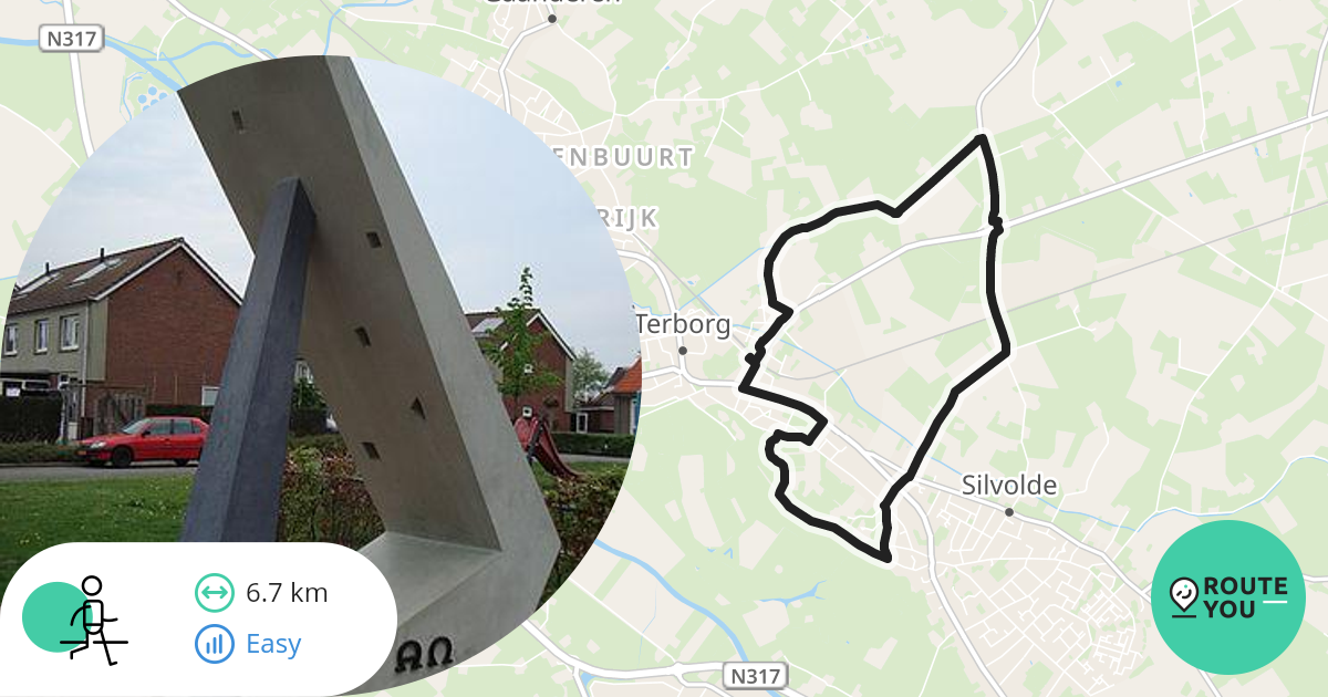 wandellus op (on)verharde wegen in Terborg - Wandelroute | RouteYou