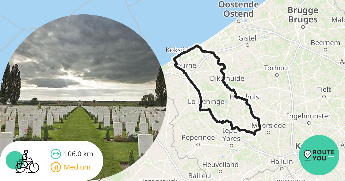 Passendale - Koksijde -Passendale - Fietsroute | RouteYou