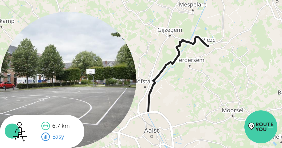 tragel aalst wieze via hofstade gijzegem - Wandelroute | RouteYou