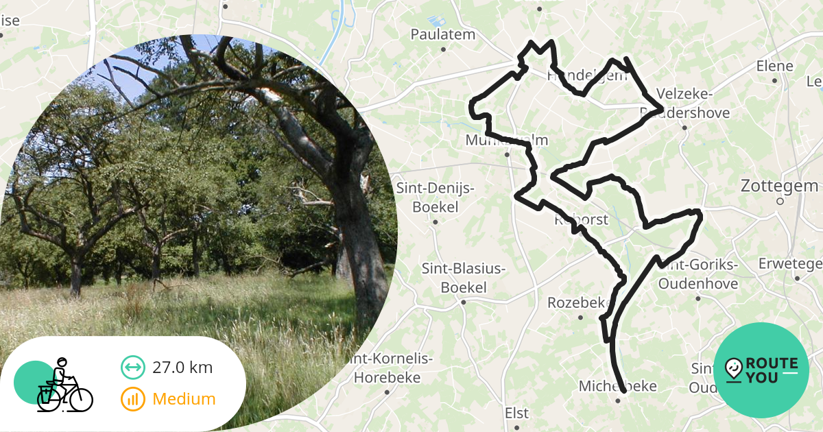 Michelbeke Strijpen Dikkele Zwalm Rovorst 27km - Recreatieve fietsroute ...