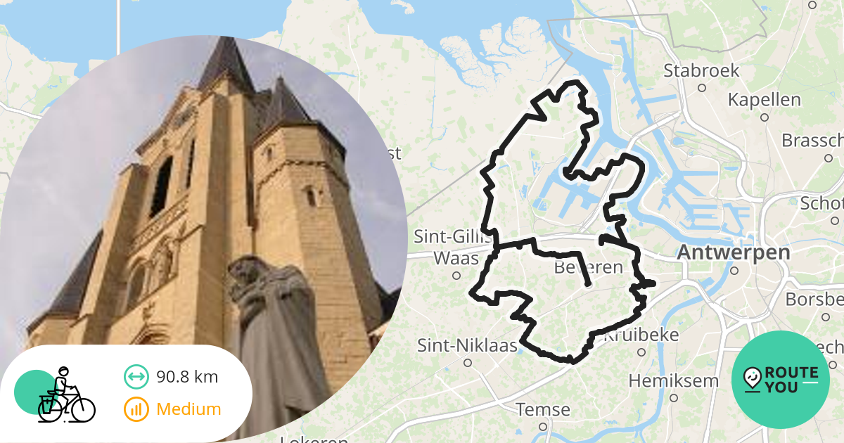 Rondje Beveren - Fietsroute | RouteYou