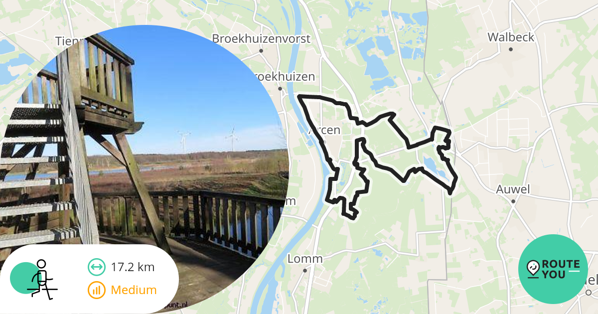 5217. MOOISTE WANDELKNOOPPUNTROUTE © ARCEN startplaats Arcen Ruine de ...