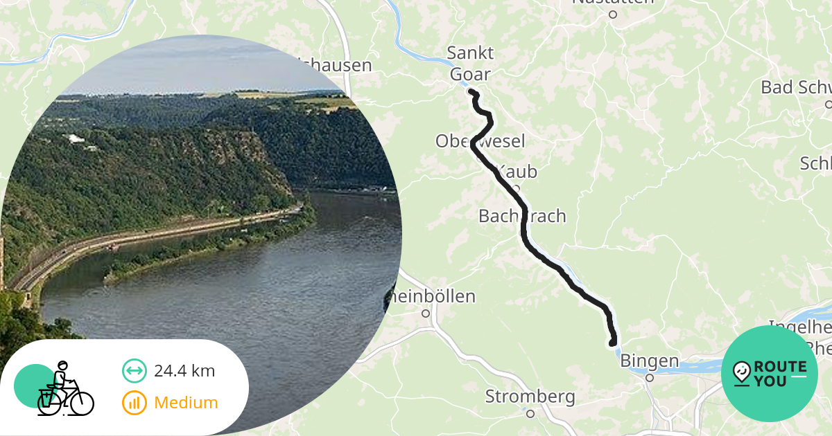 Sankt Goar - Burg Rheinstein 25 km enkel - Recreatieve fietsroute ...