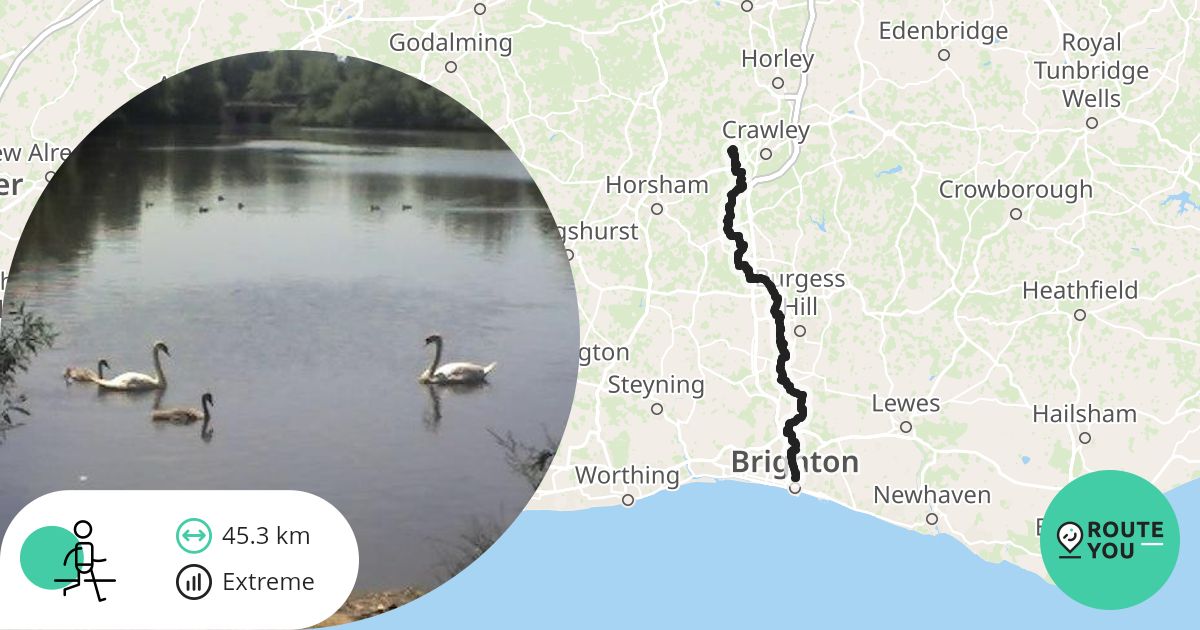 Crawley - Brighton - Walking route | RouteYou