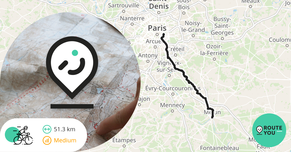 Paris - Melun - Parcours de vélo de route | RouteYou