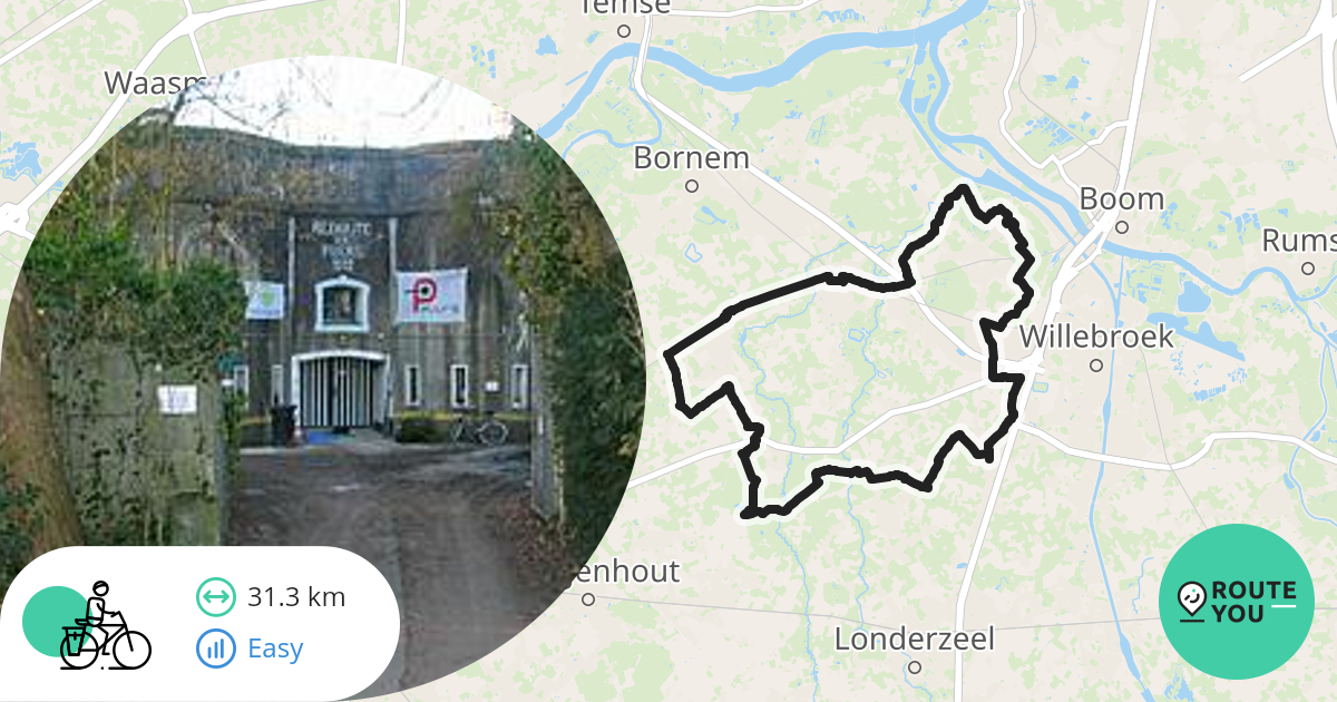 Oppuurs-Puurs-Ruisbroek-Breendonk-Lippelo-Oppuurs - Fietsroute | RouteYou