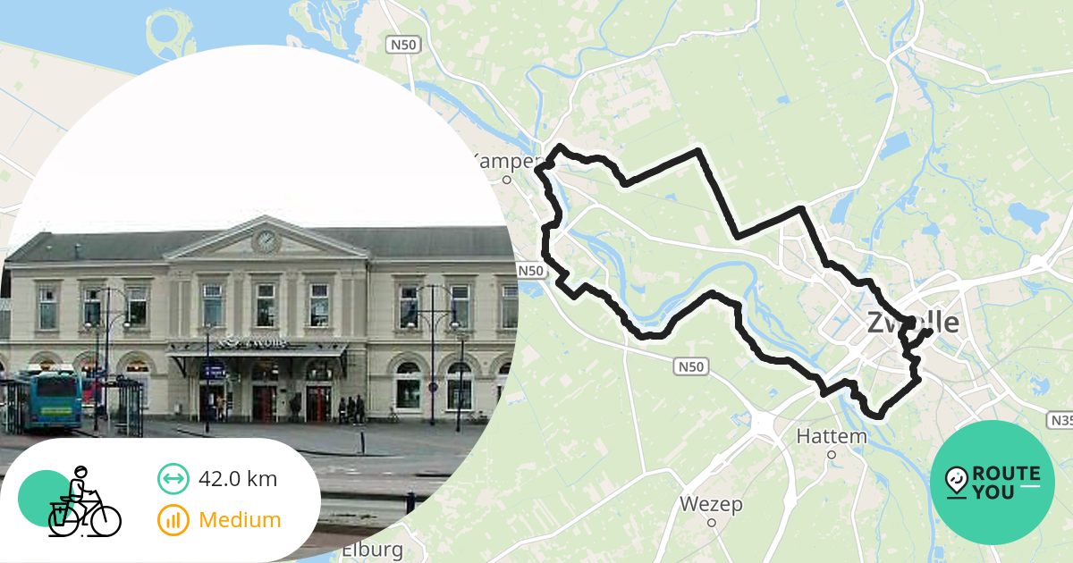 rondje zwolle kampen zwolle - Recreatieve fietsroute | RouteYou