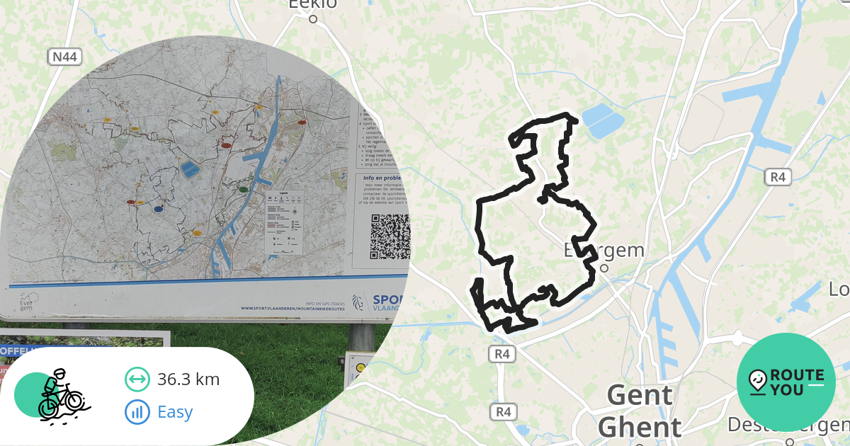 MTB Evergem • Blauwe lus - Mountainbikeroute | RouteYou