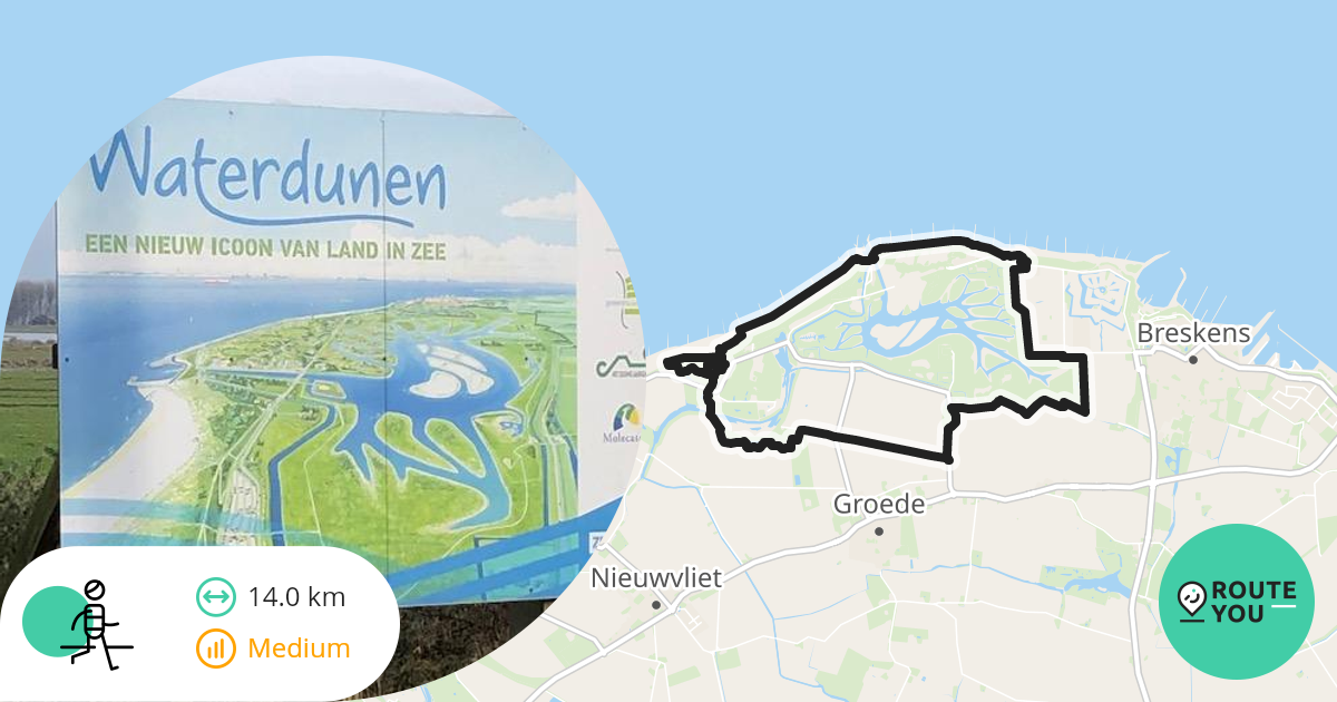 Groede : strandwandeling en de Waterdunen - Recreatieve wandelroute ...