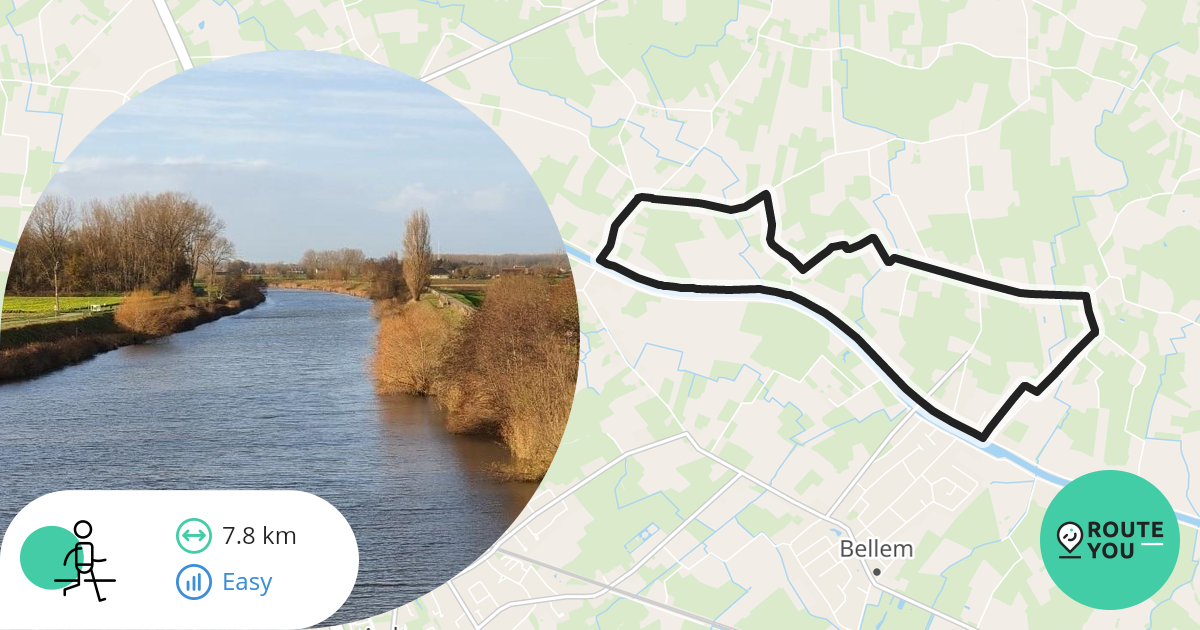 Langs het kanaal tussen Aalter en Bellem - Wandelroute | RouteYou