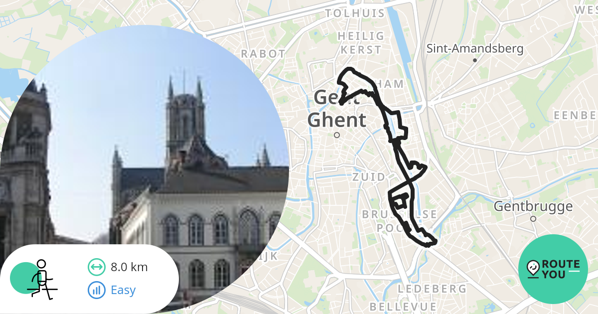 Gent met de samenvloeiing van Leie en Schelde - Wandelroute | RouteYou