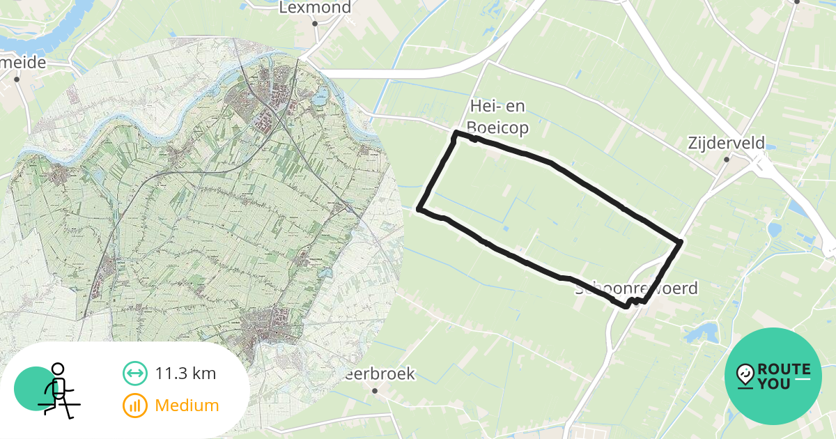 Hei- en Boeicop rondje schoonrewoerd - Wandelroute | RouteYou