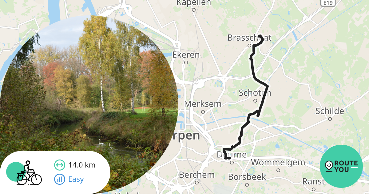 Deurne - Brasschaat - Recreatieve fietsroute | RouteYou