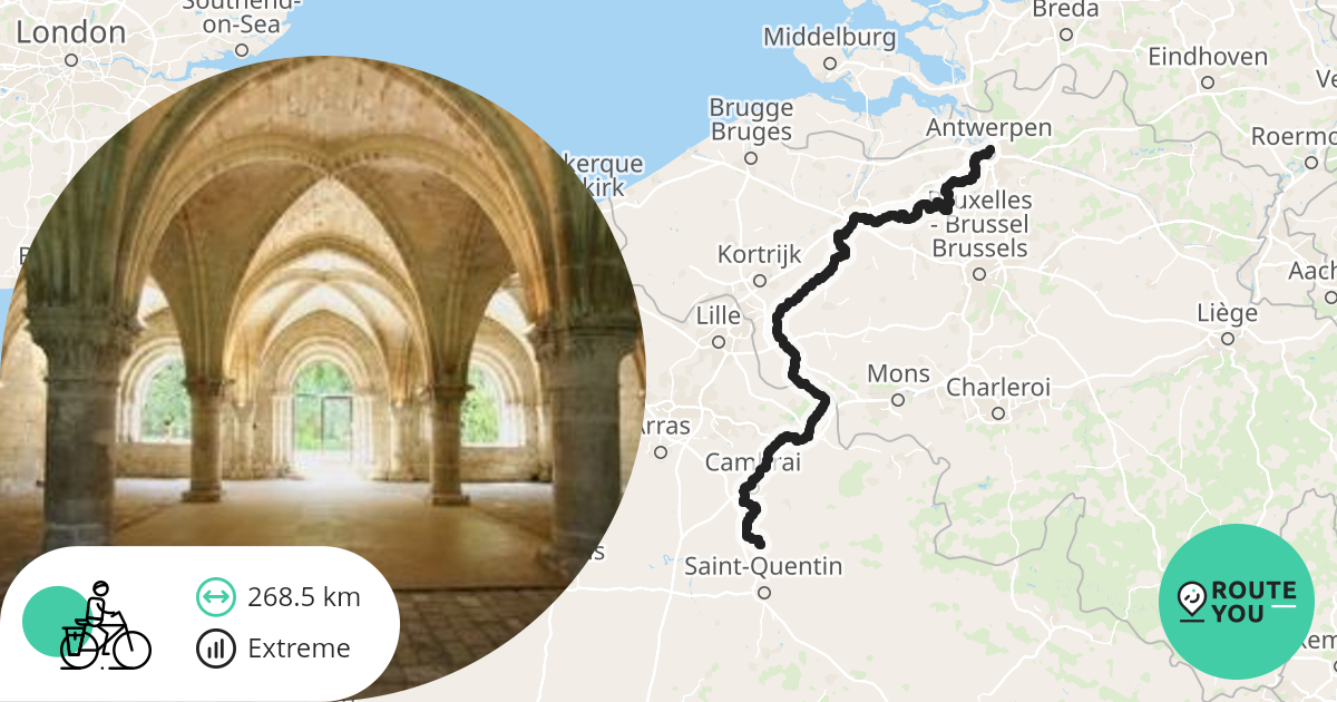 Schelde bron tot Antwerpen - Recreatieve fietsroute | RouteYou