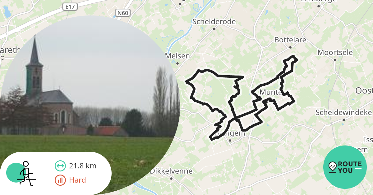 Munte 65% onverhard - Wandelroute | RouteYou