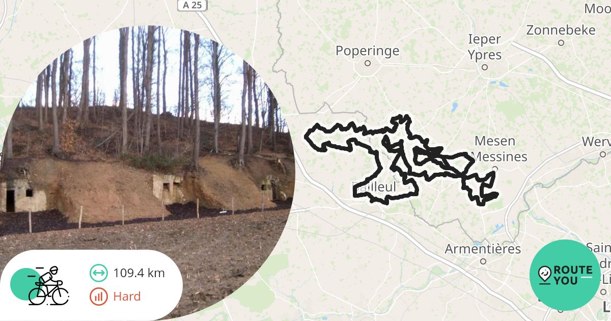 Gent-Wevelgem deel Flanders field 100 km - Racefietsroute | RouteYou
